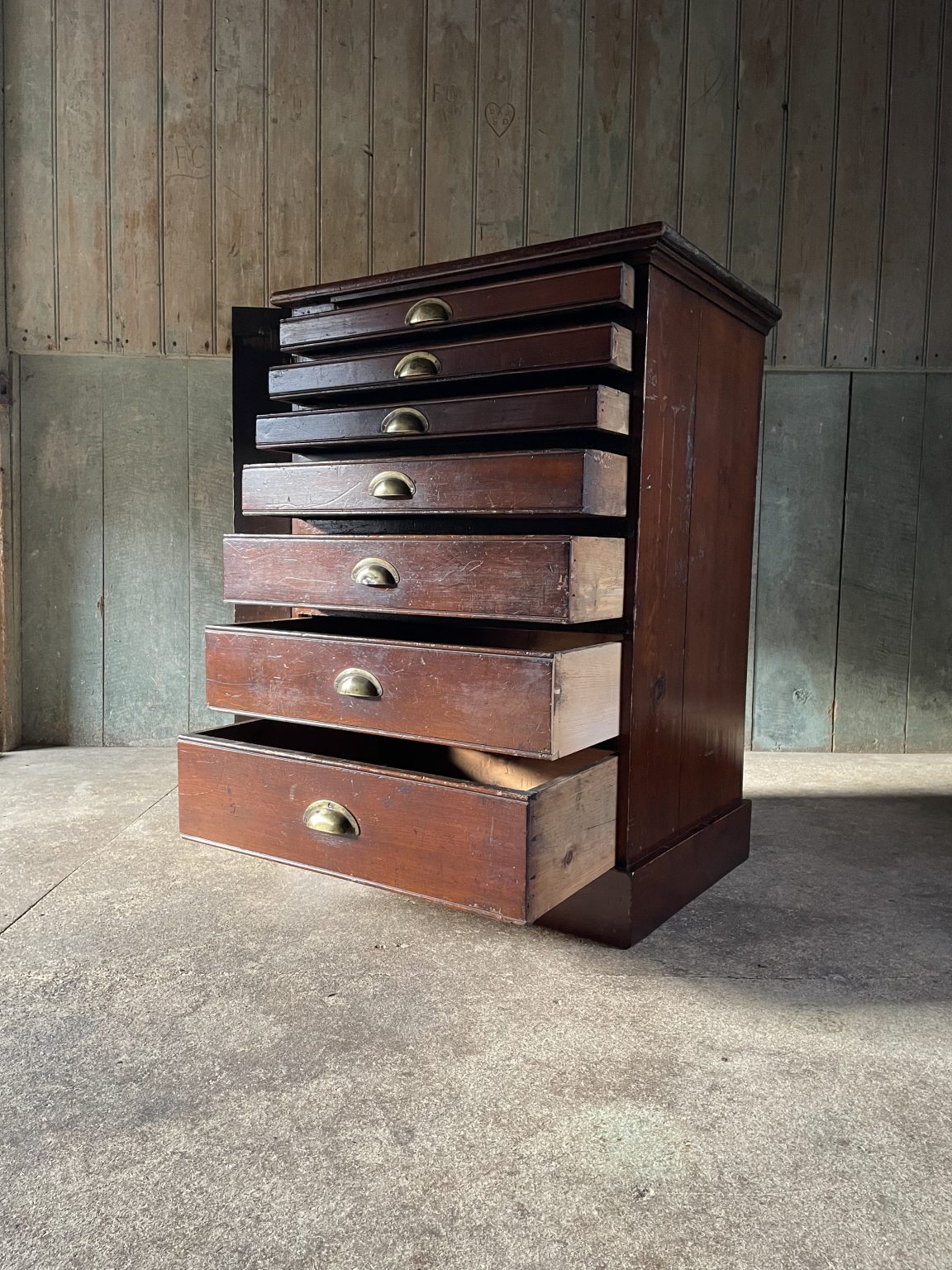 Pine Printer’s Drawers – Nook Antiques